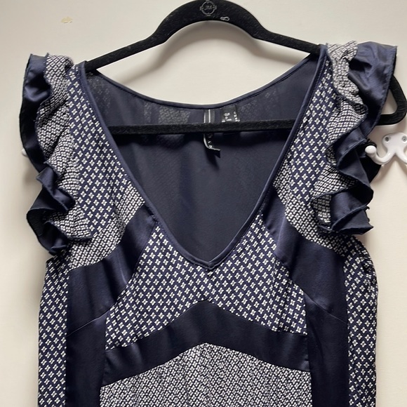 Dresses | Mng Dress With Ruffle Sleeves | Poshmark